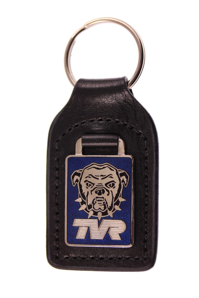 TVR - bulldog new vitreous enamel badge keyring - Classic Leather Fobs