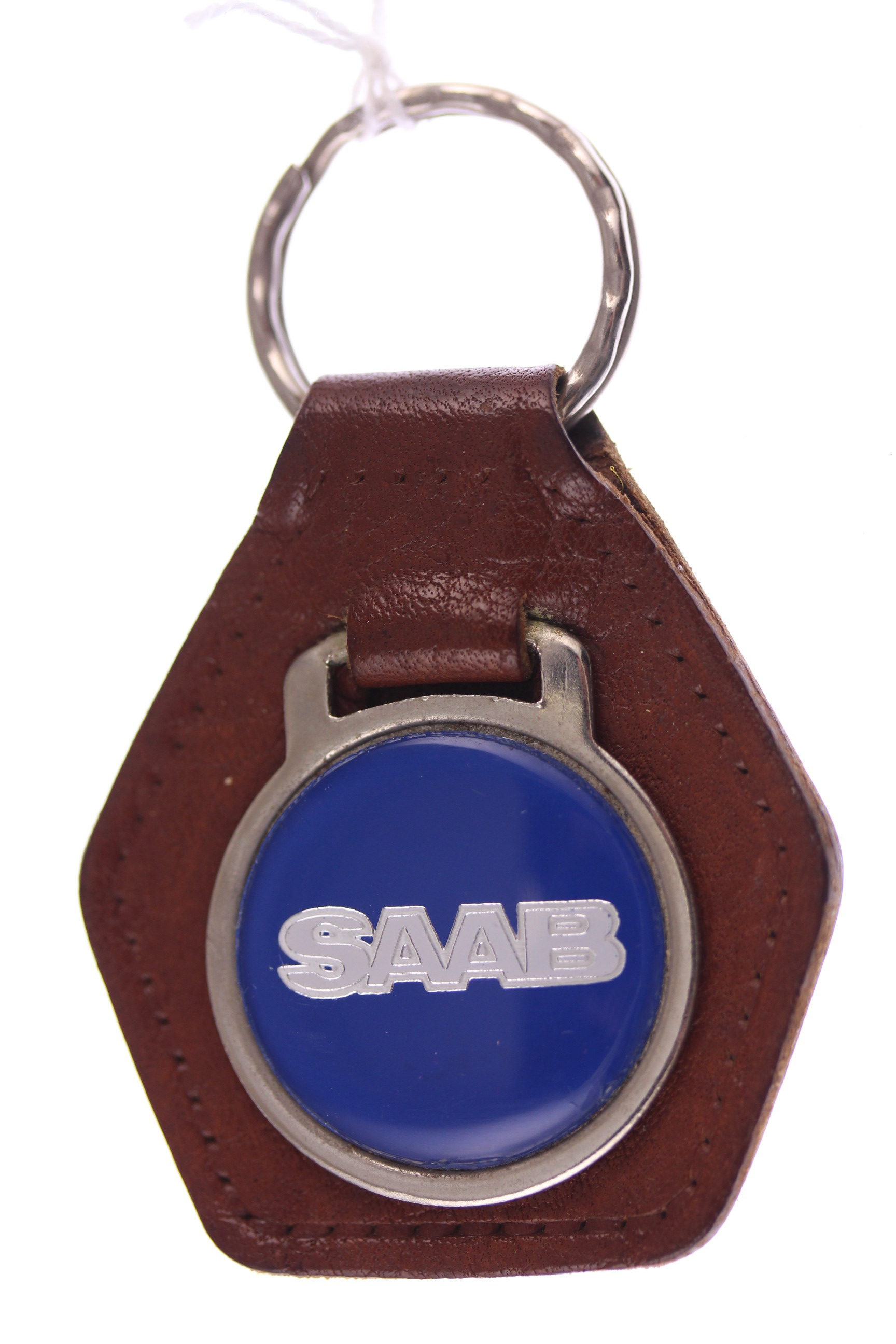 Saab – original vintage 1970s renamel keyring – Classic Leather Fobs