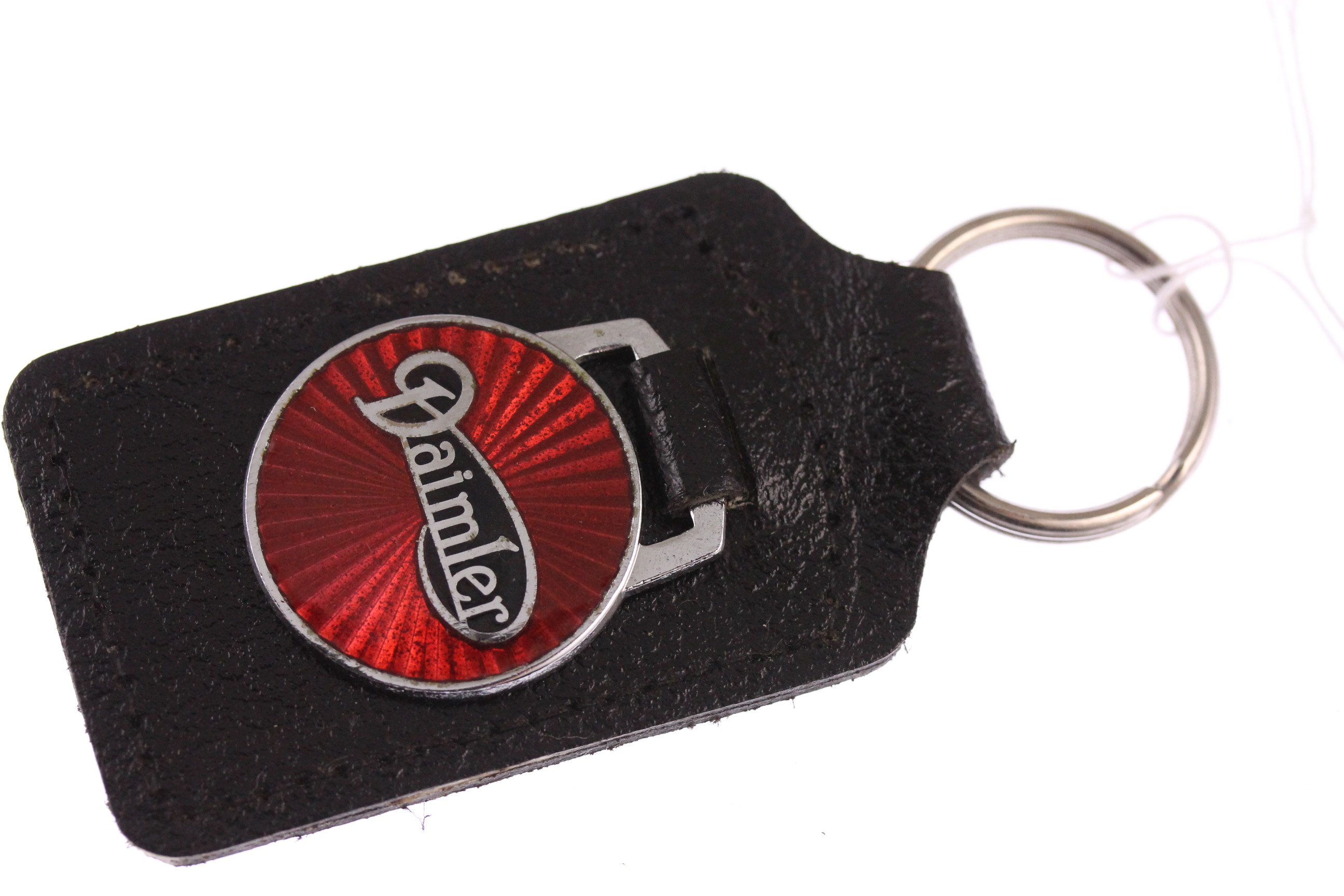 Daimler – original vintage 1970s keyring with red vitreous enamel badge ...