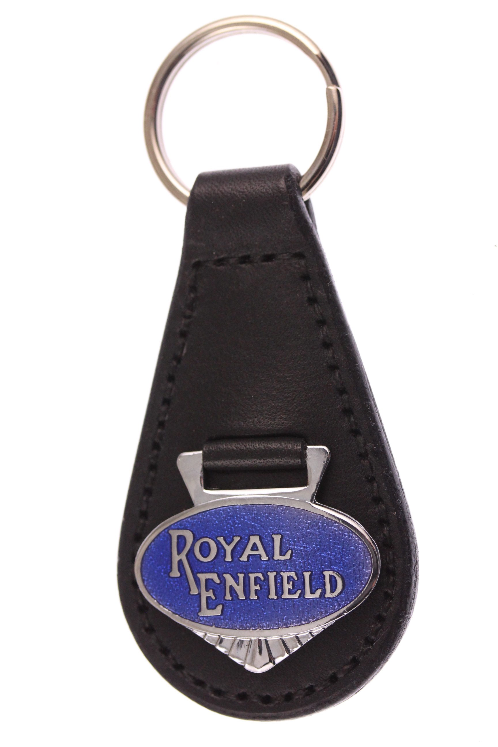 Royal Enfield – vitreous enamel badge remounted onto a new leather ...