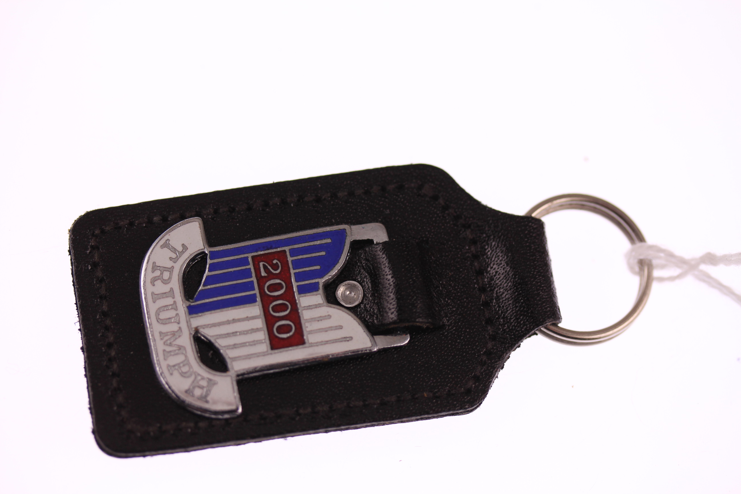 Triumph 2000 - original 1980s? new old stock keyring - Classic Leather Fobs