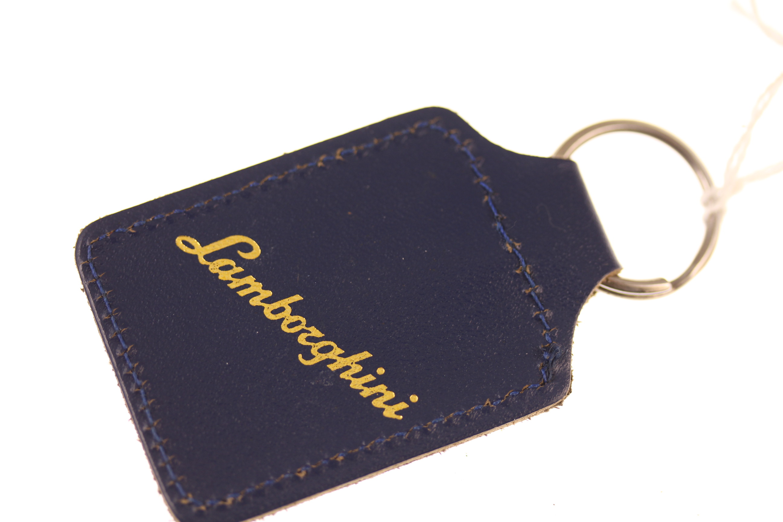 Lamborghini – early 2000s? keyring with brass badge and blue keyfob ...