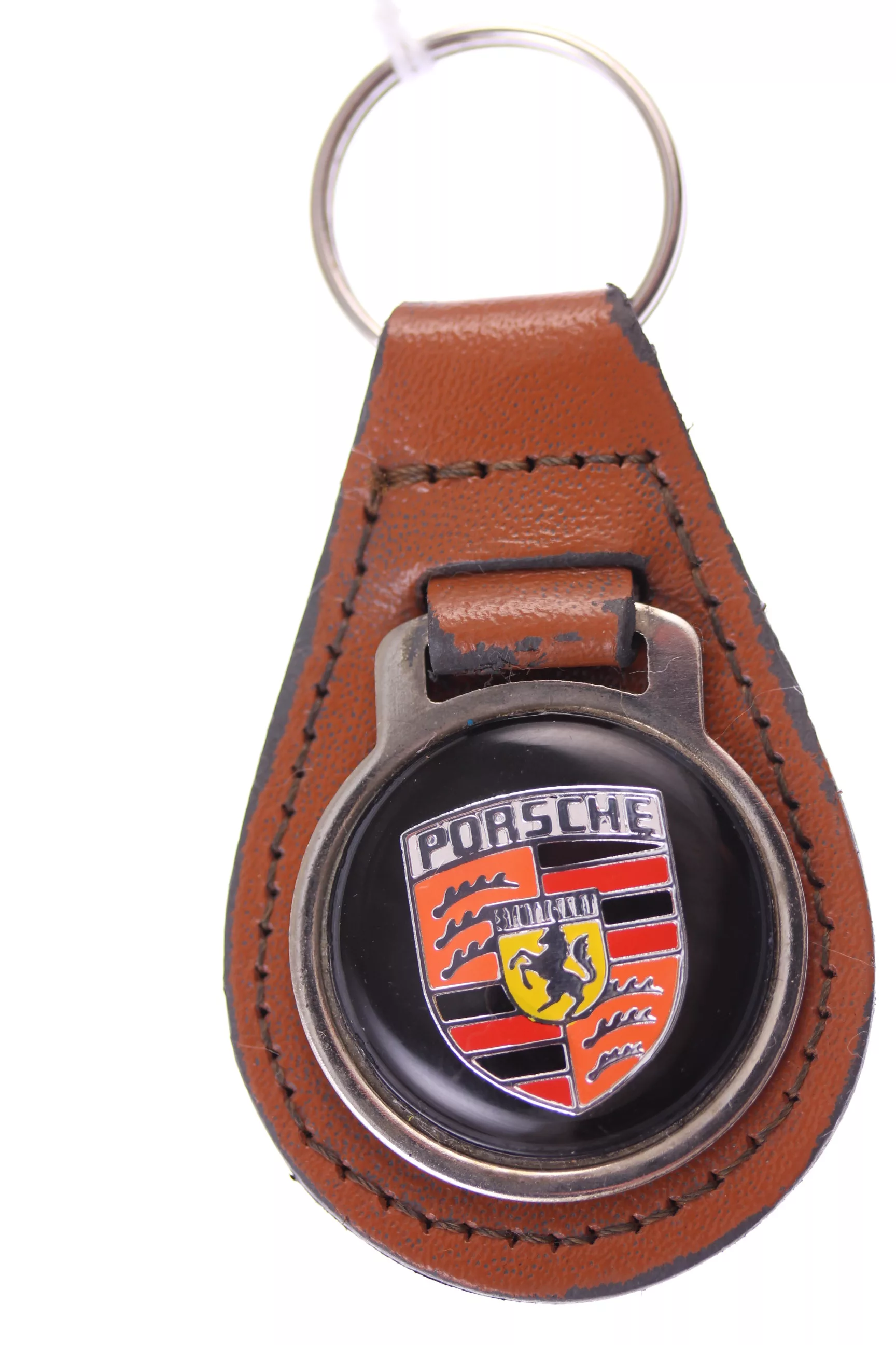 Porsche - original vintage 1970s keyring with acrylic dome badge ...